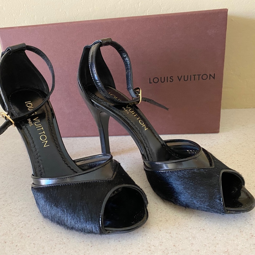Louis Vuitton Black Patton Leather Pony Trim Stiletto… - Gem
